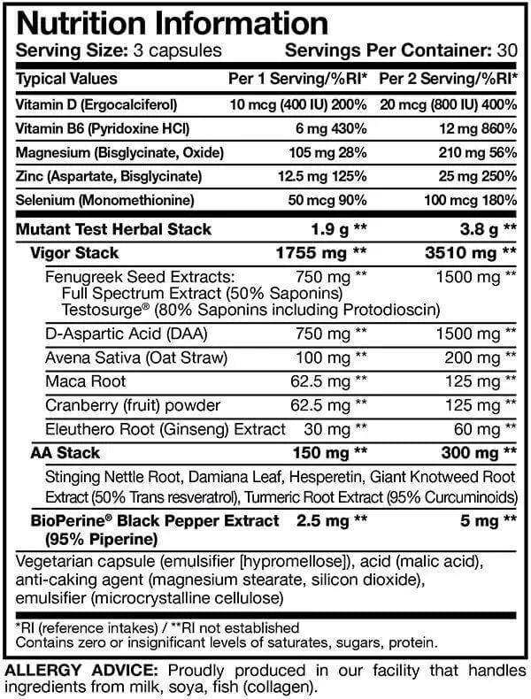 Mutant Test 90 Caps – Payless Supplements