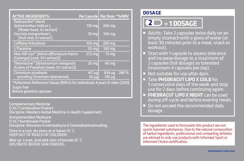 USN Phedra Cut Lipo X Gold – Payless Supplements