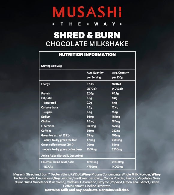 Musashi Shred & Burn Protein 2kg – Payless Supplements