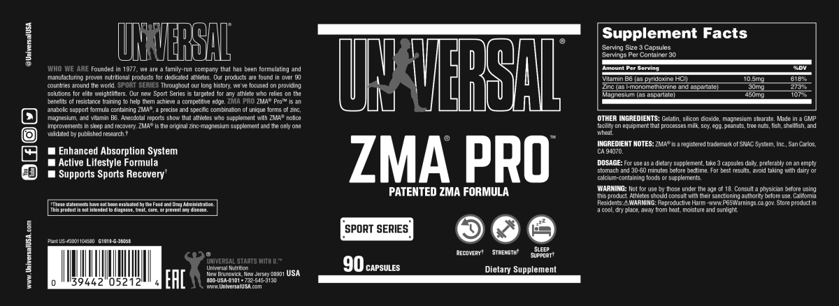 UNIVERSAL ZMA PRO – Payless Supplements